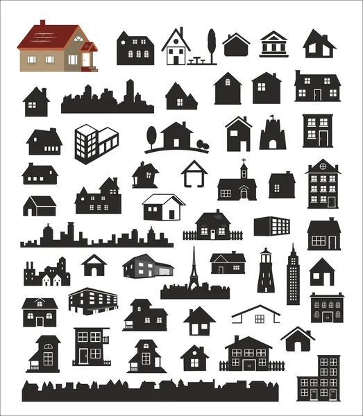 Realistic vector buildings, houses — Stock Vector © a_elmo #55677349