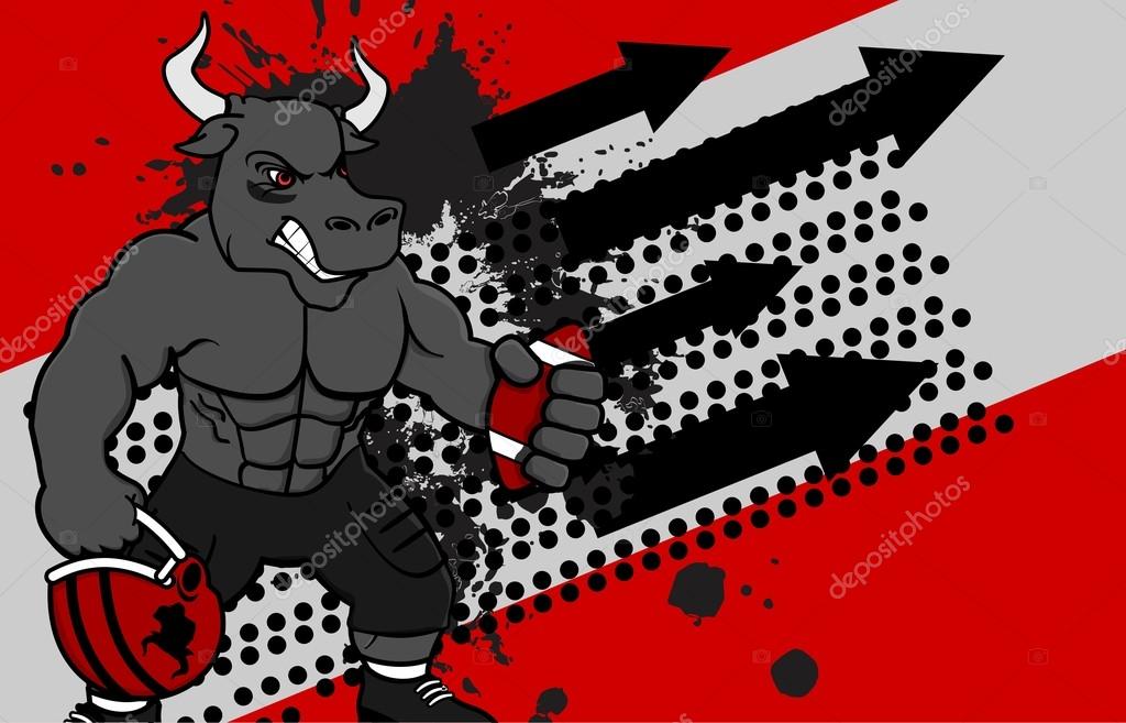 Muscle bull american football uniform background Stock Vector Image by ...