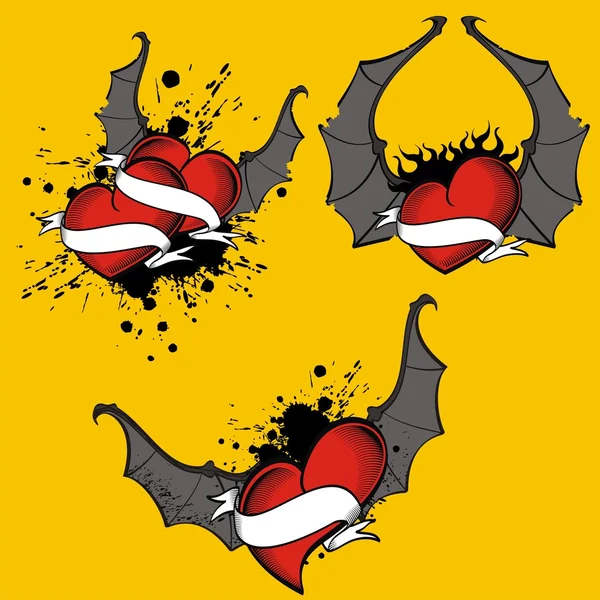 Heart With Bat Wings Tattoo