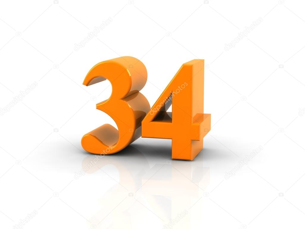 Number 34 Stock Illustration by ©Elenven #63716005