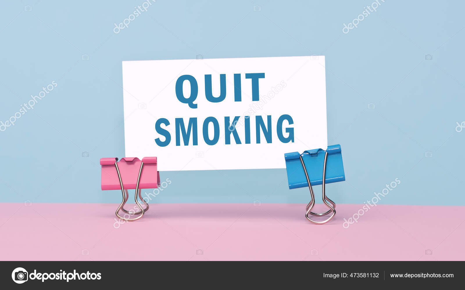 Quit Smoking Concept Text Business Card Closeup Personal Agenda — Stock ...