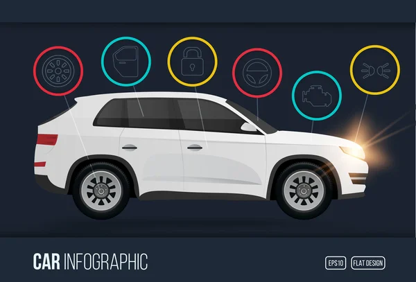Car infographic template vector automotive web banner design Stock ...