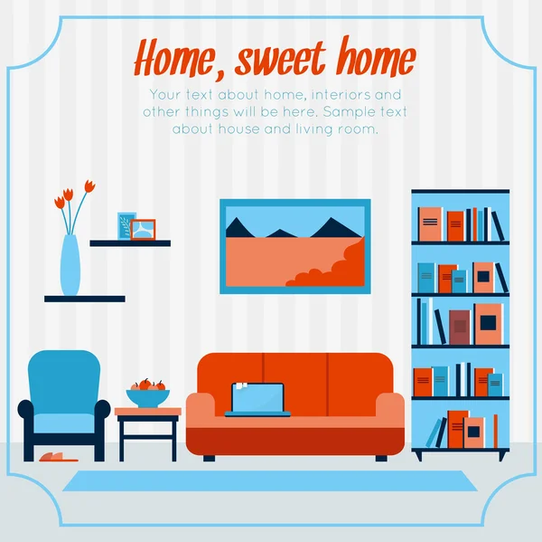 Living room card design — Stock Vector © Elvetica #56924693