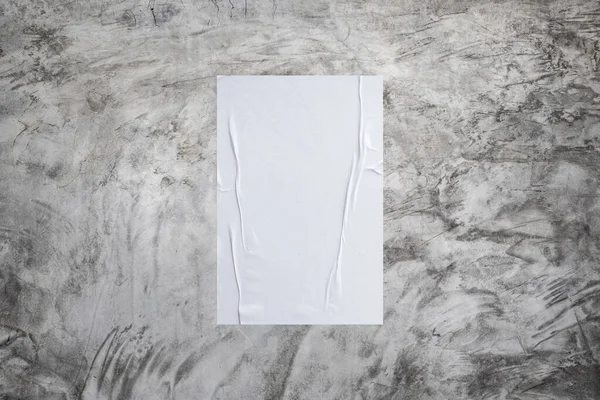 White Crumpled Creased Glued Paper Poster Set Isolated Black Background ...