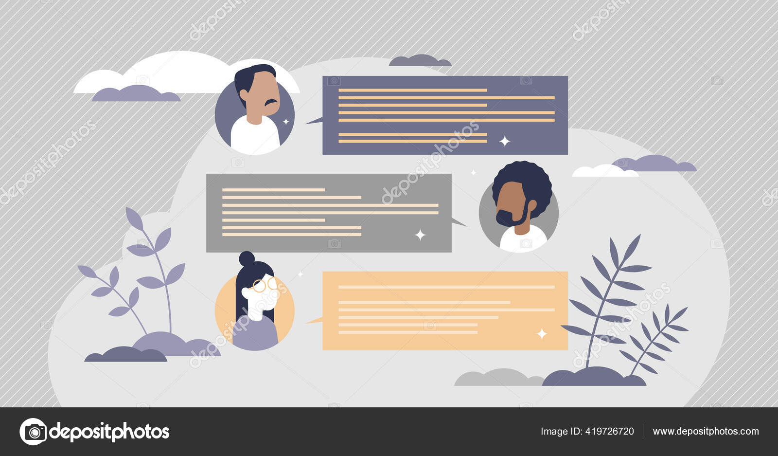 Teamchat as group chat conversation and talking online tiny person ...