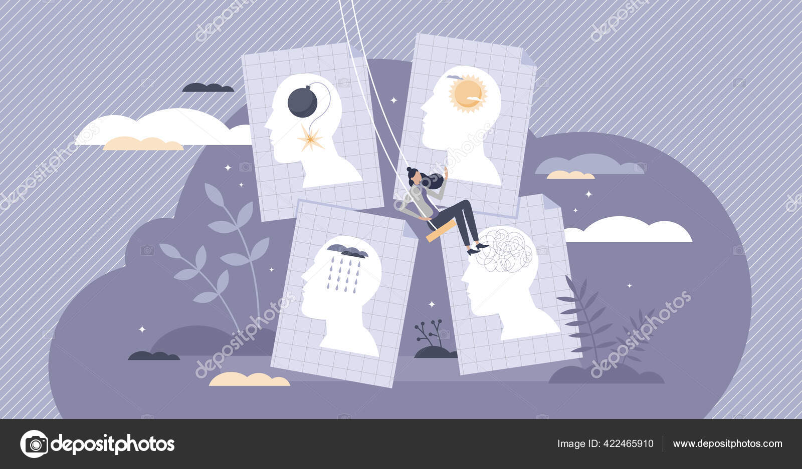 Mood swings as confusion behavior and emotions change tiny persons ...