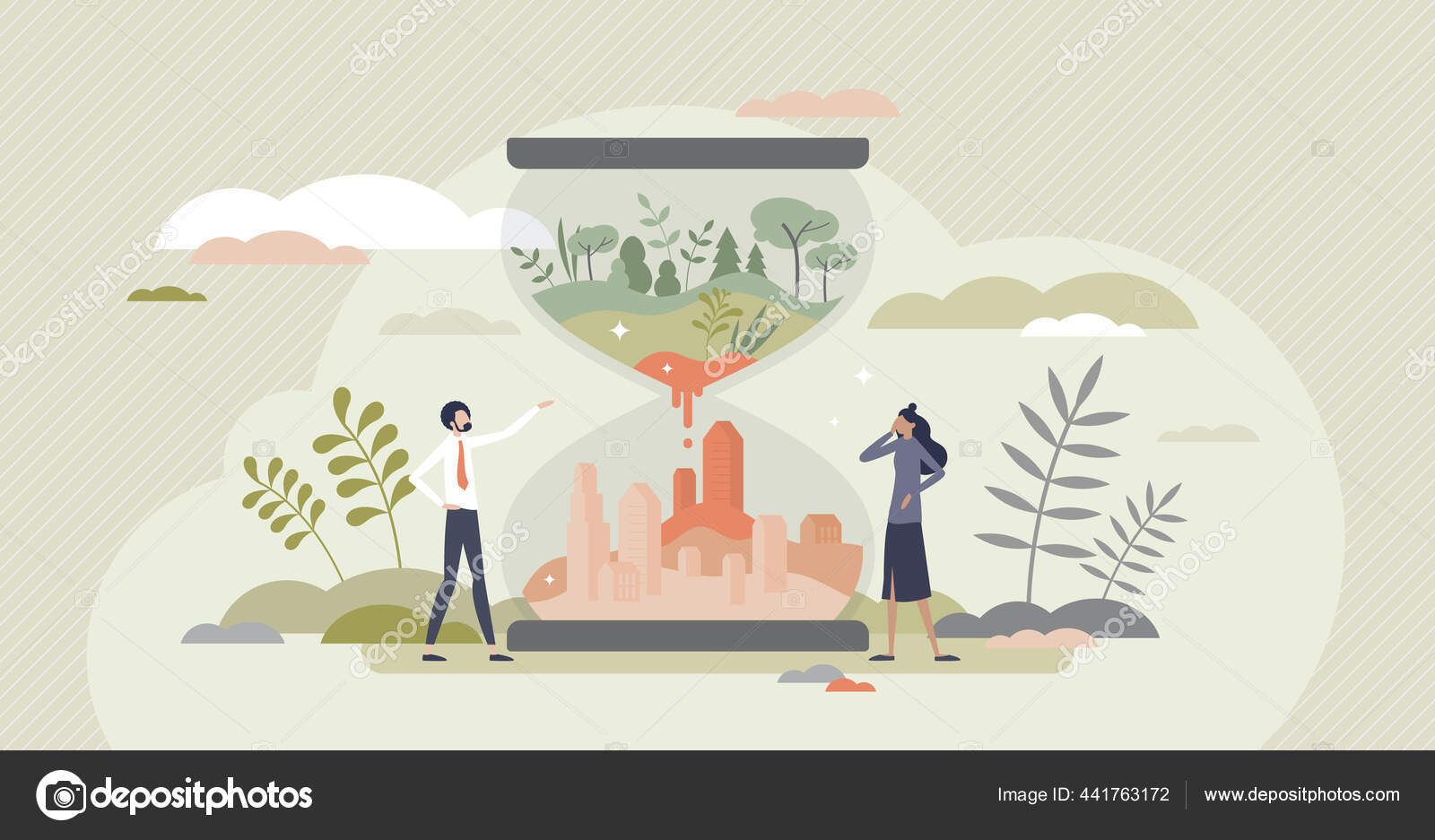 Environment clock as climate and resources exhaustion tiny person ...