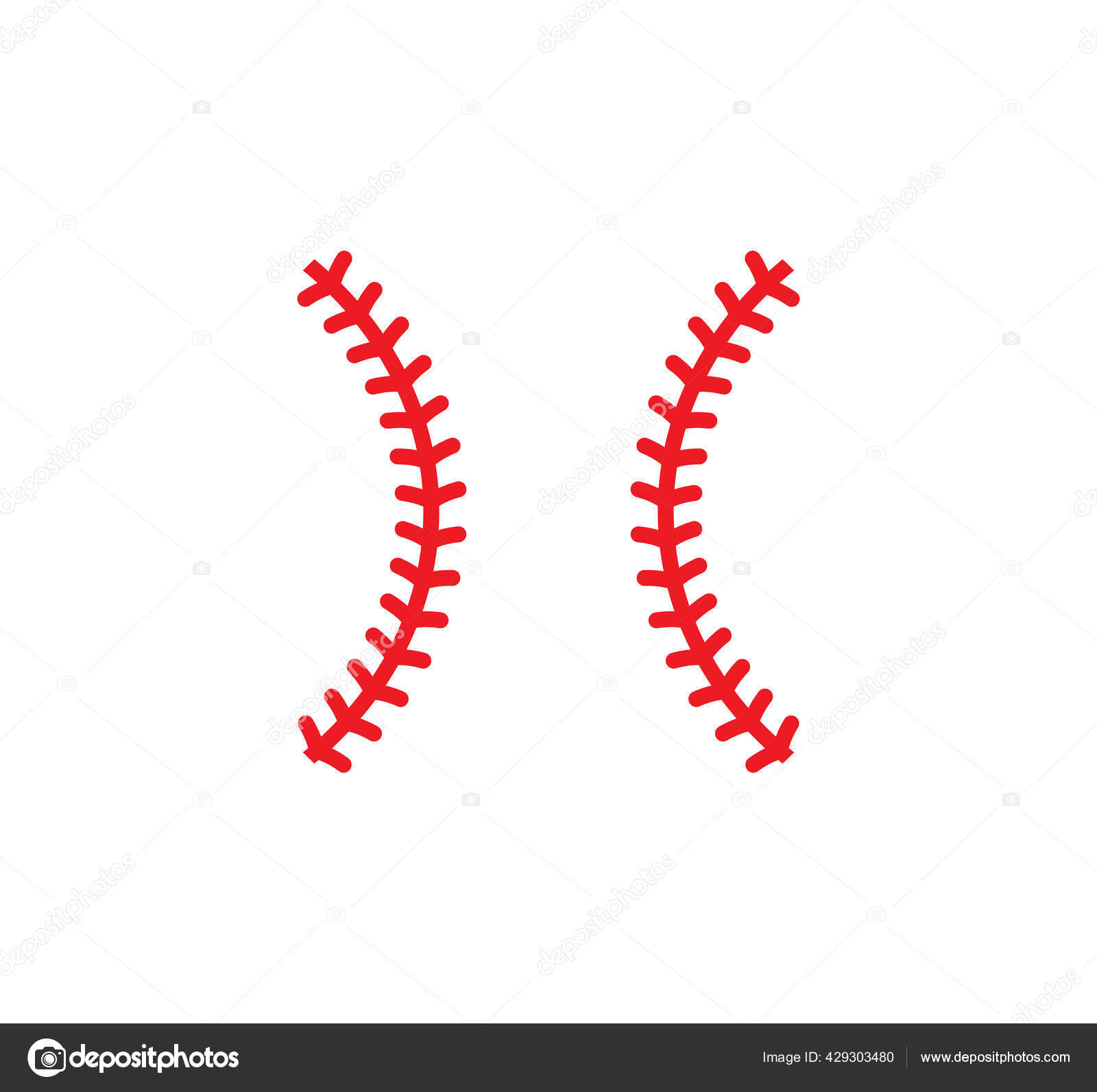 Ilustración Vectorial Las Puntadas Pelota Béisbol Softbol Vector de ...
