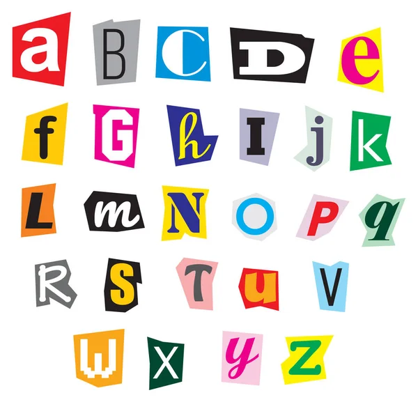 Ripped newspaper font Vector Art Stock Images | Depositphotos