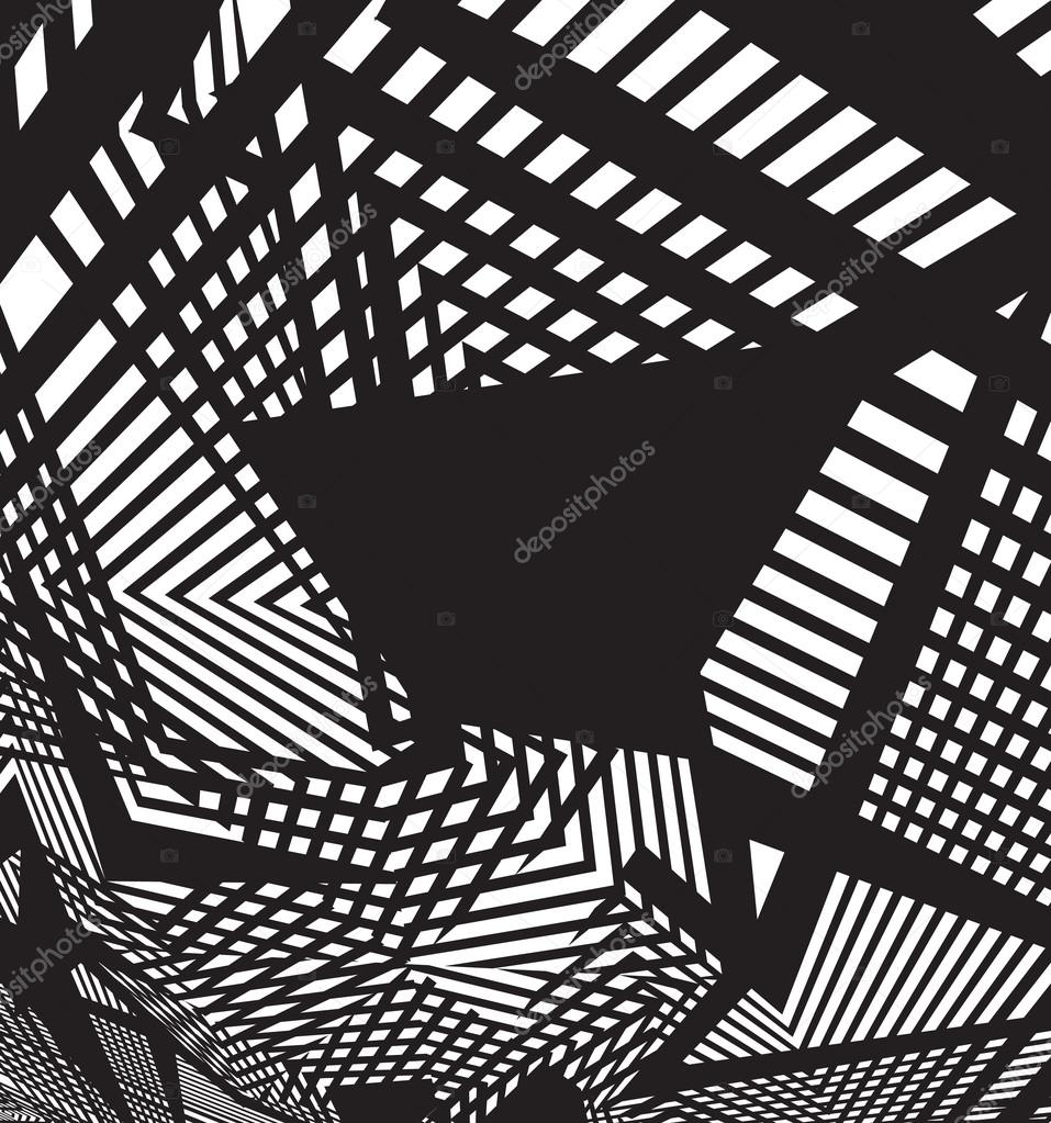 Optical art background, op art, black and white design straiight Stock ...