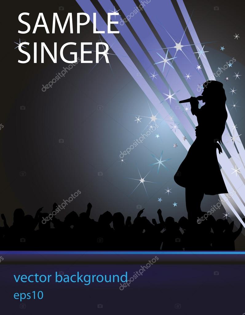 Female singer with crowd Stock Vector by ©amudsen 58263395