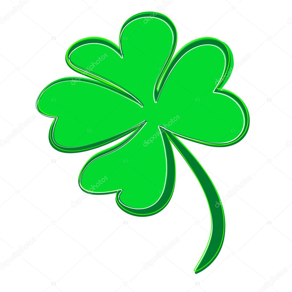 Trébol de cuatro hojas icono símbolo vector verde Vector de stock ...
