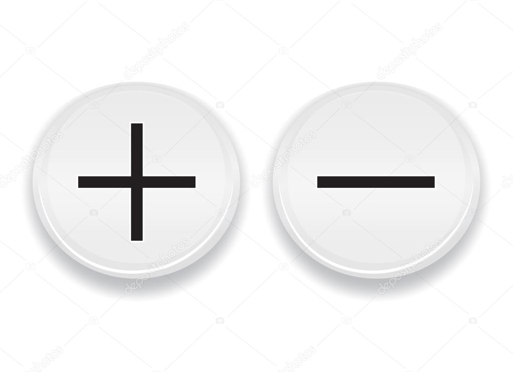 Stylish plus minus signs on button — Stock Vector © amudsen #99008076