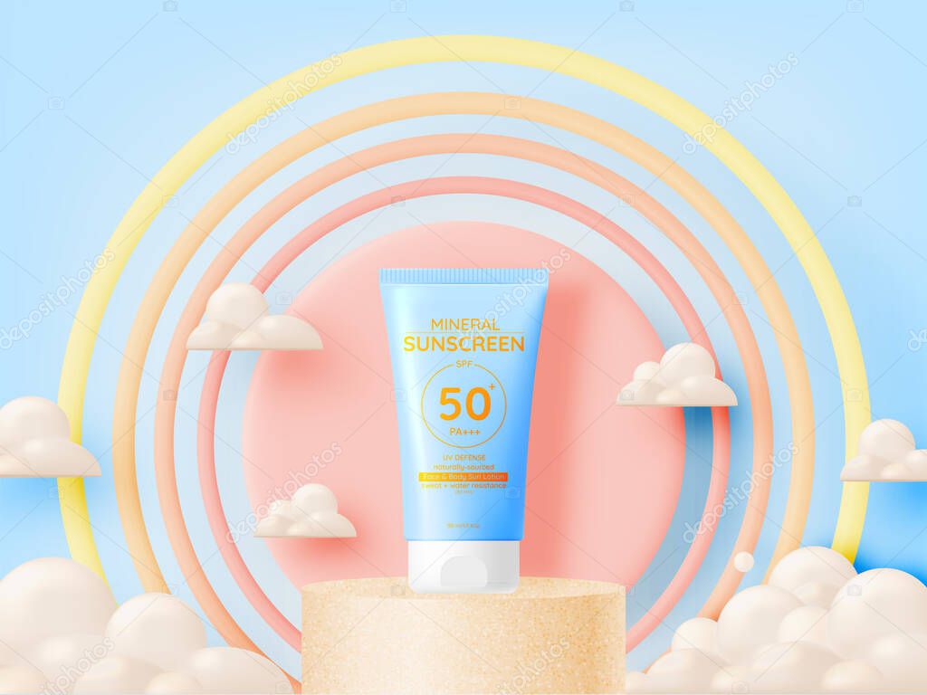 Dise o de productos cosm ticos de protecci n, protector solar y sunbath dise o de productos cosm ...