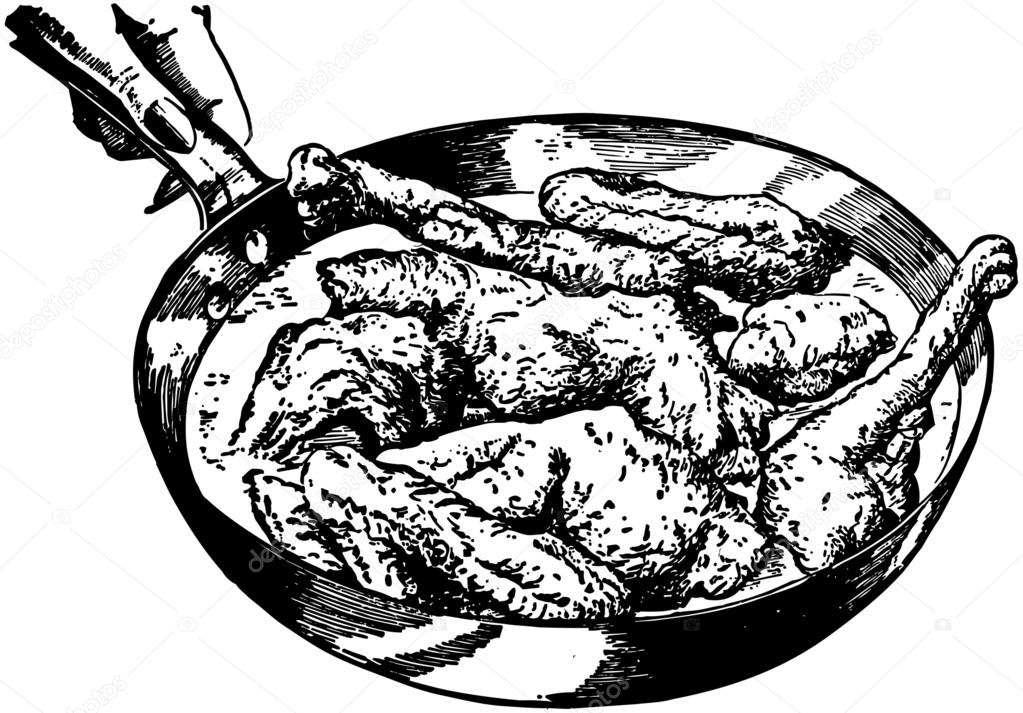 Pan de pollo frito Vector de stock #55667775 de ©RetroClipArt