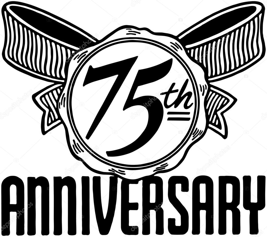 75th Anniversary Banner — Stock Vector © RetroClipArt #55667981
