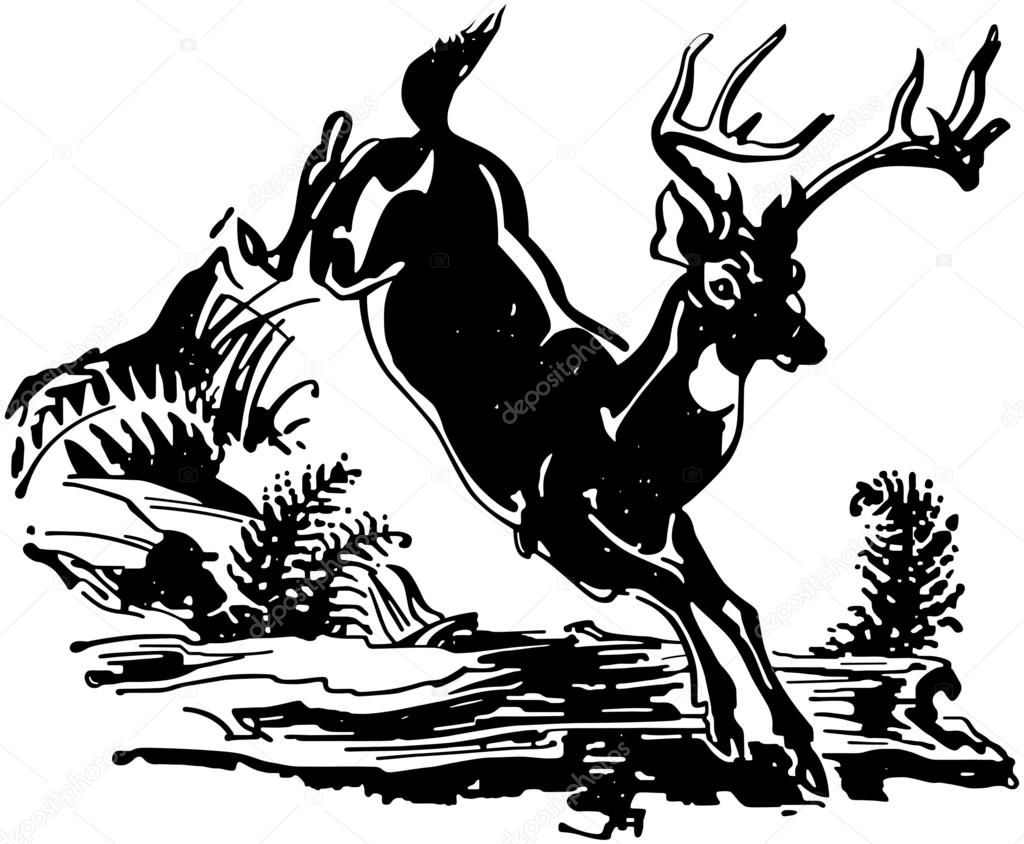 Leaping Stag Drawing