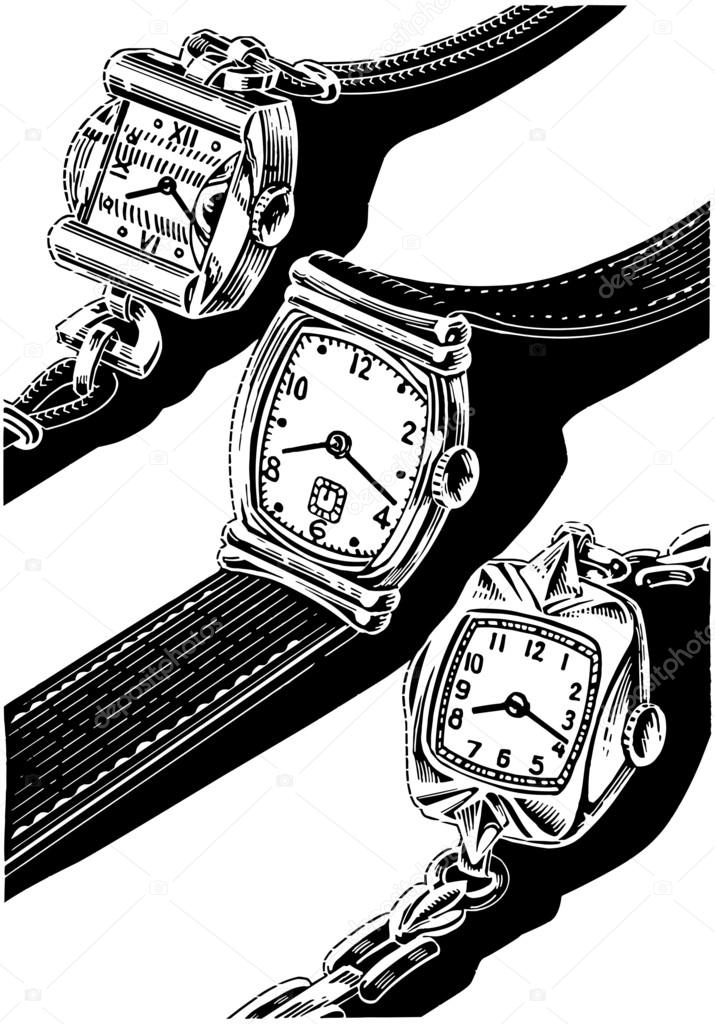 Watches Three Stock Vector by ©RetroClipArt 55668847