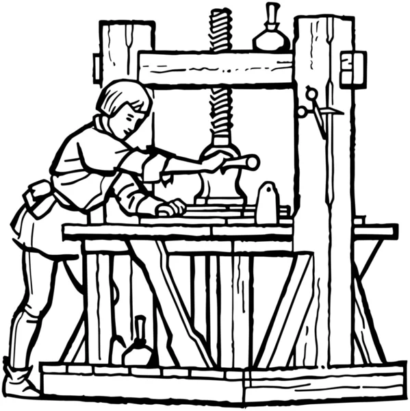 Colonial Printing Press Clipart