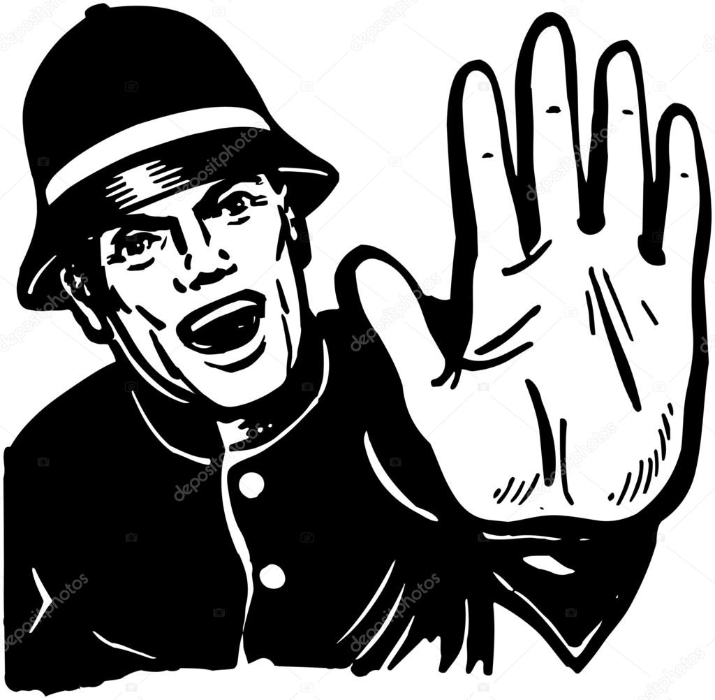 Policeman Yelling Stop Stock Vector Image by ©RetroClipArt #55671799