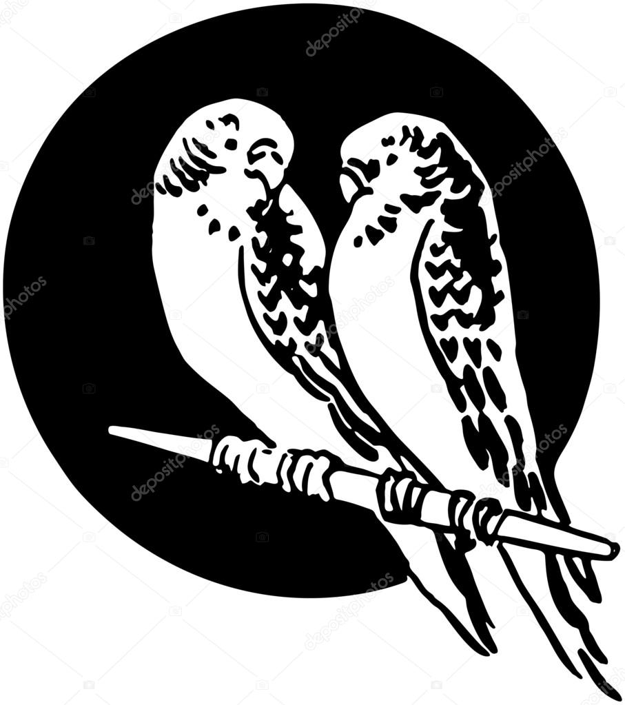 Two Birds Clipart Black And White