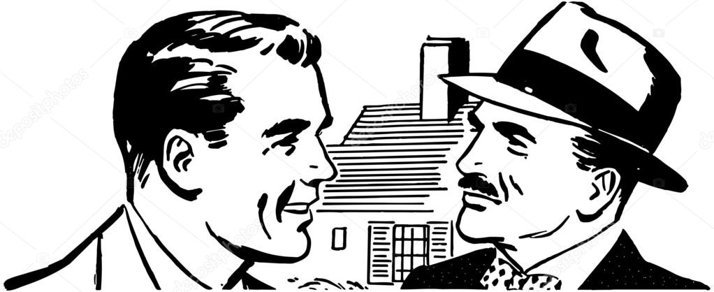 Clipart: two men talking | Two Men Talking — Stock Vector ...