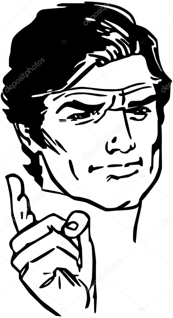Wagging Finger Clipart Bw