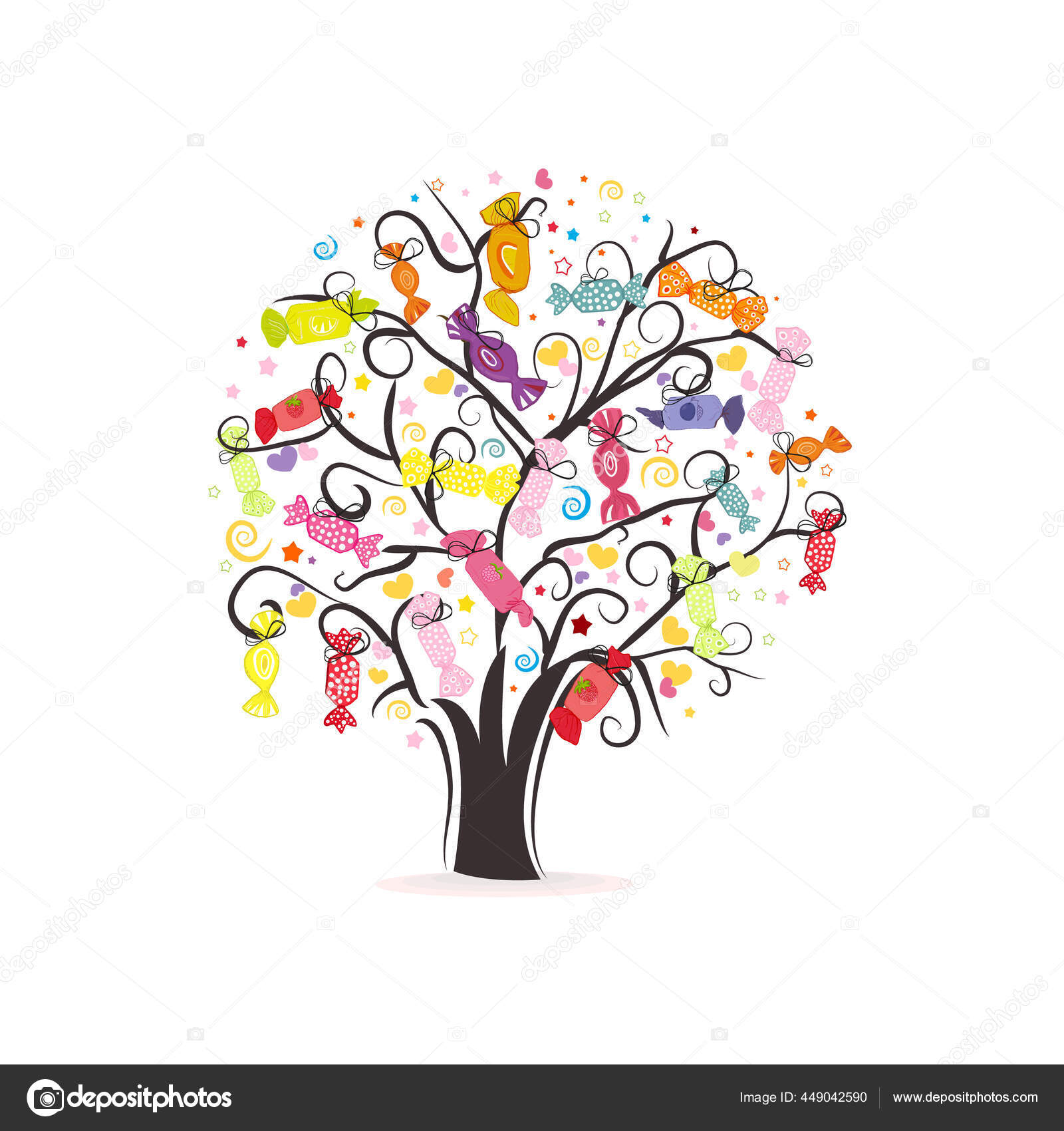 Colorful Fruity Sweet Candies Hanging Tree Traditional Candies Seker ...