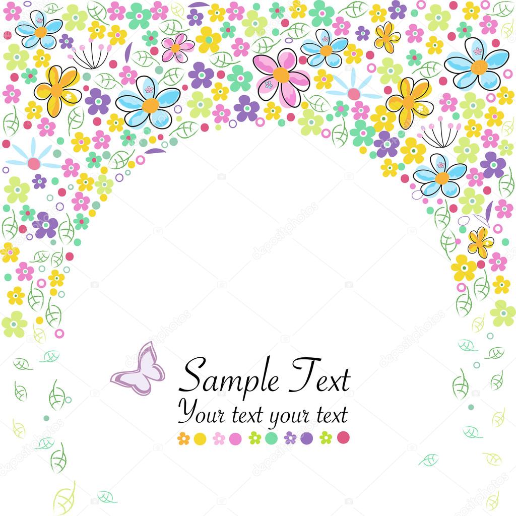 Abstract spring flowers border background vector — Stock Vector ...