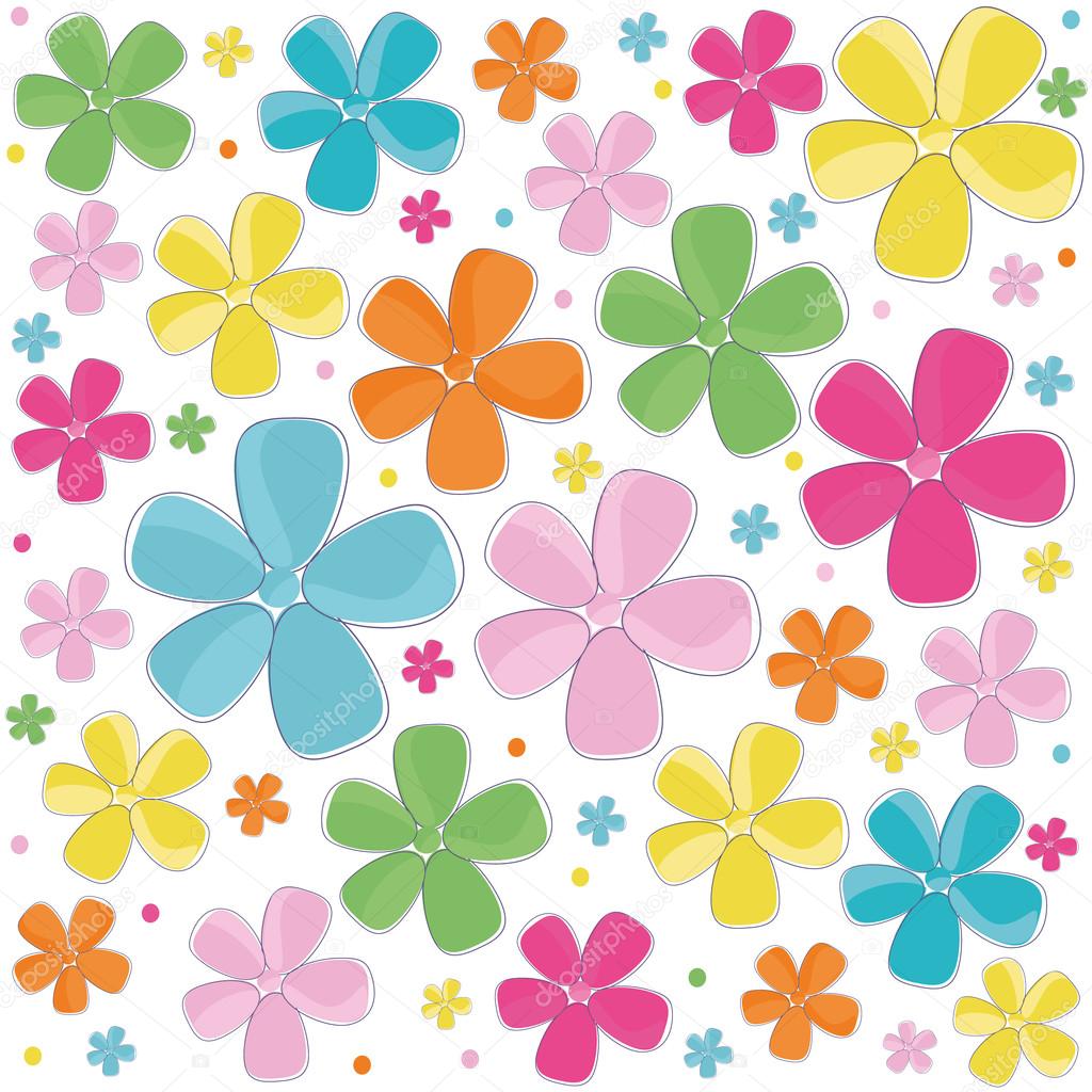 Cute colorful flowers vector background Stock Vector by ©gulsengunel ...