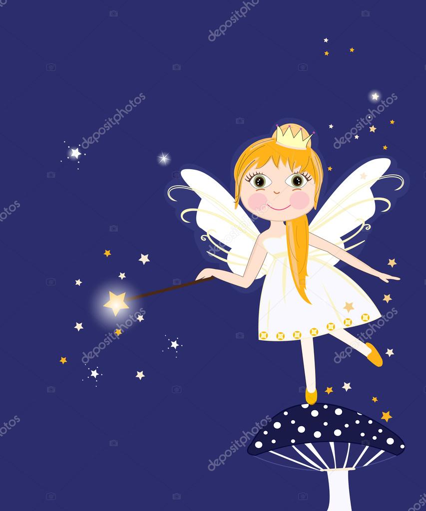 Beautiful night fairy girl vector background Stock Vector by ...