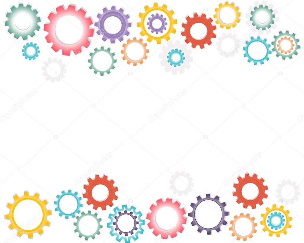 Colorful Gears Border