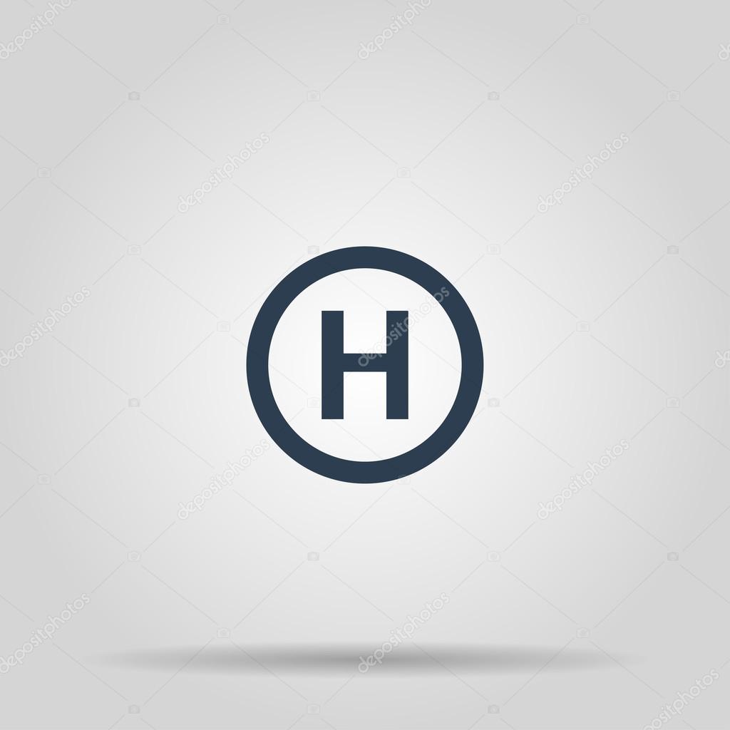 Ícone de plataforma de helicóptero plano imagem vetorial de ...