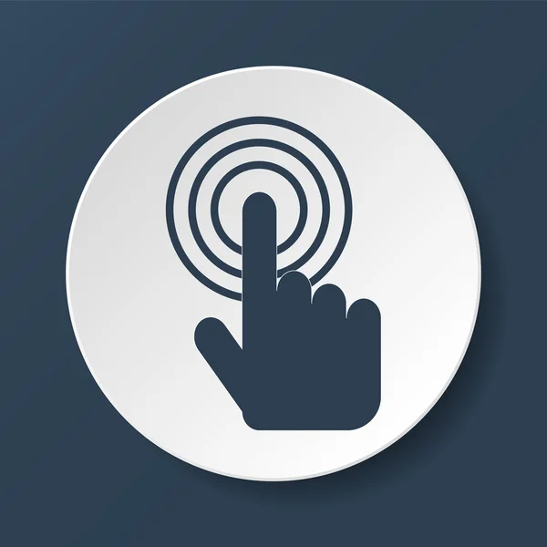 Sign emblem vector illustration. Hand with touching a button or ...