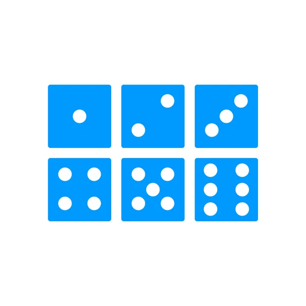 Dice icons set. Traditional die with six faces of cube marked with ...