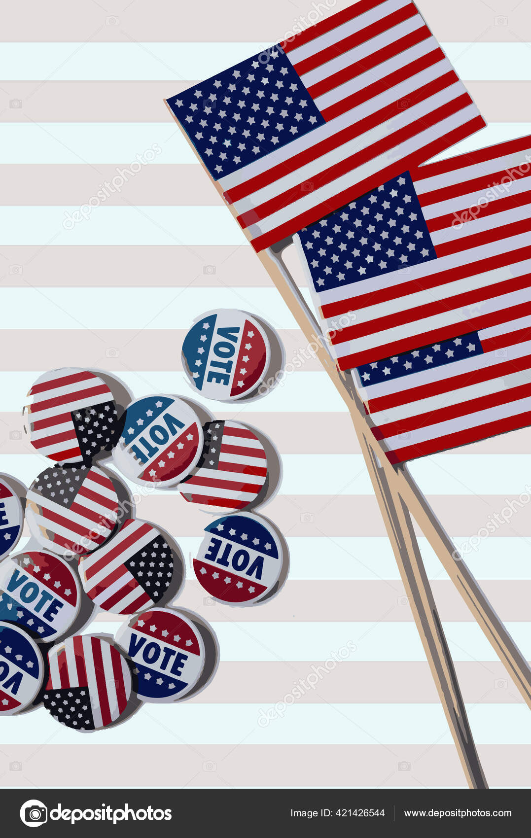 American Flags Vote Badges — Stock Photo © orcunn #421426544