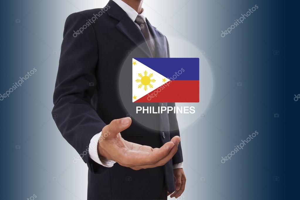 Businessman hand showing Philippines Flag — Stock Photo © photousvp77 ...