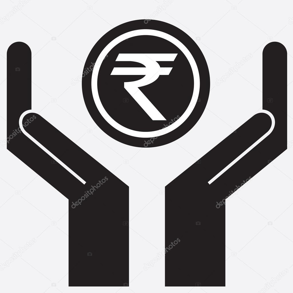 Hand showing rupee sign. Vector illustration. Stock Vector by ...