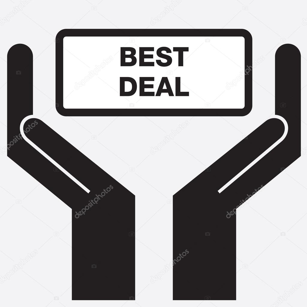 Hand showing best deal sign icon. Vector illustration. Stock Vector ...