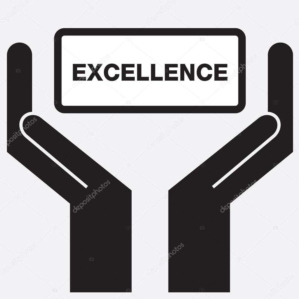 Hand showing excellence sign icon. Vector illustration. — Stock Vector ...