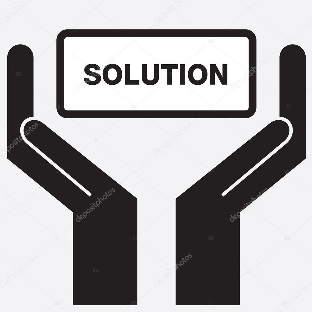 Hand showing solution sign icon. Vector illustration. Stock Vector by ...
