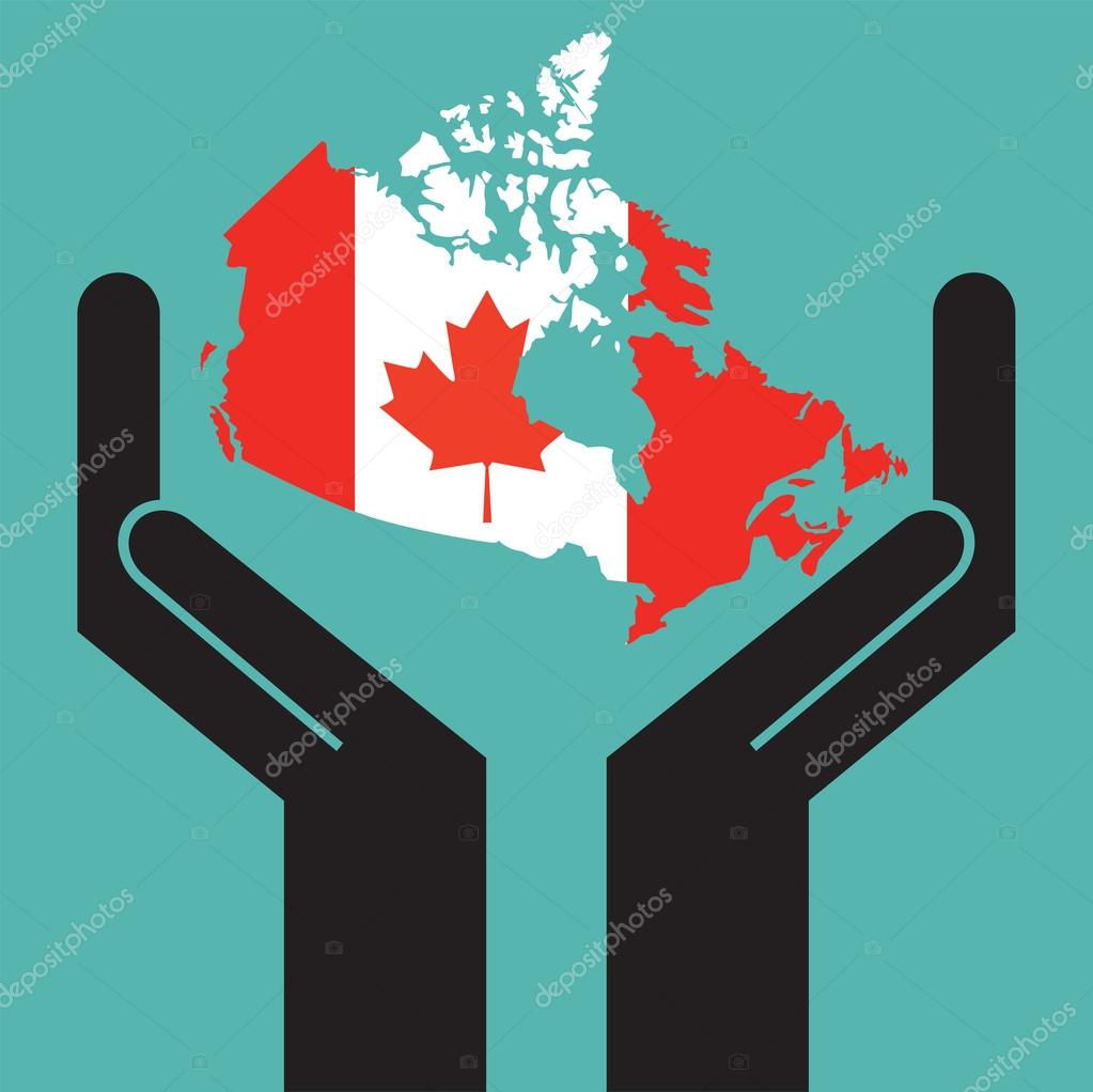 Canada map in hands Stock Vector Image by ©photousvp77 #91881078