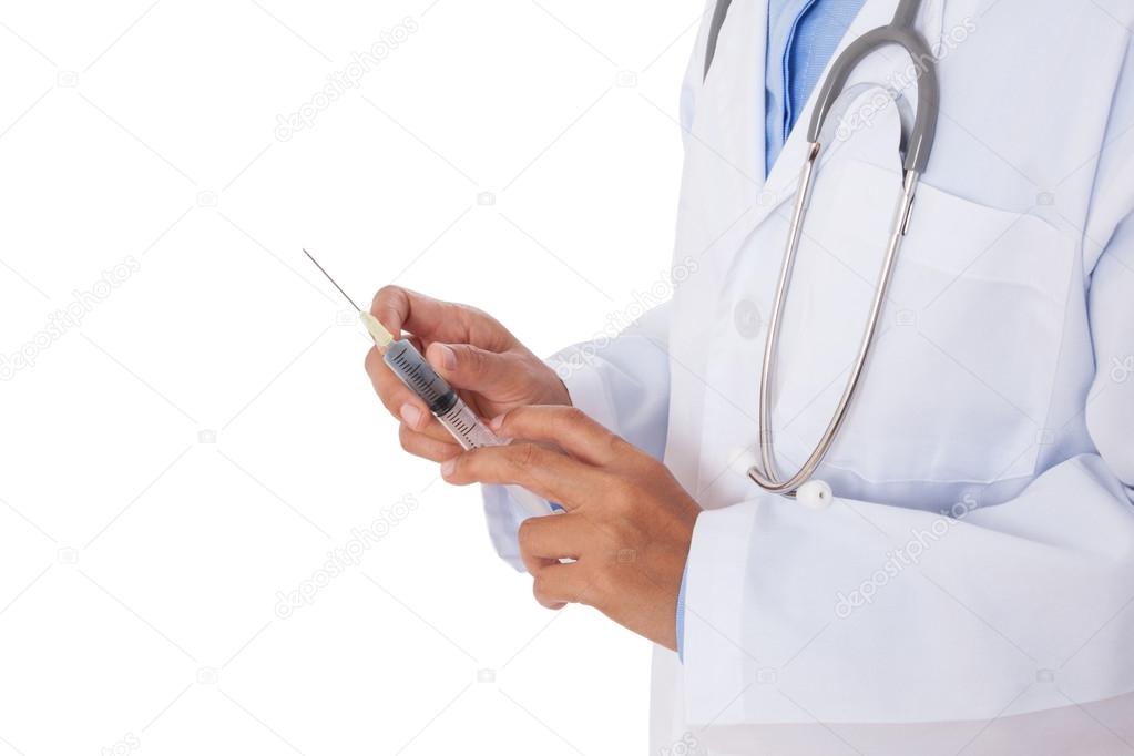 Doctor holding syringe for injection Stock Photo by ©photousvp77 93676464