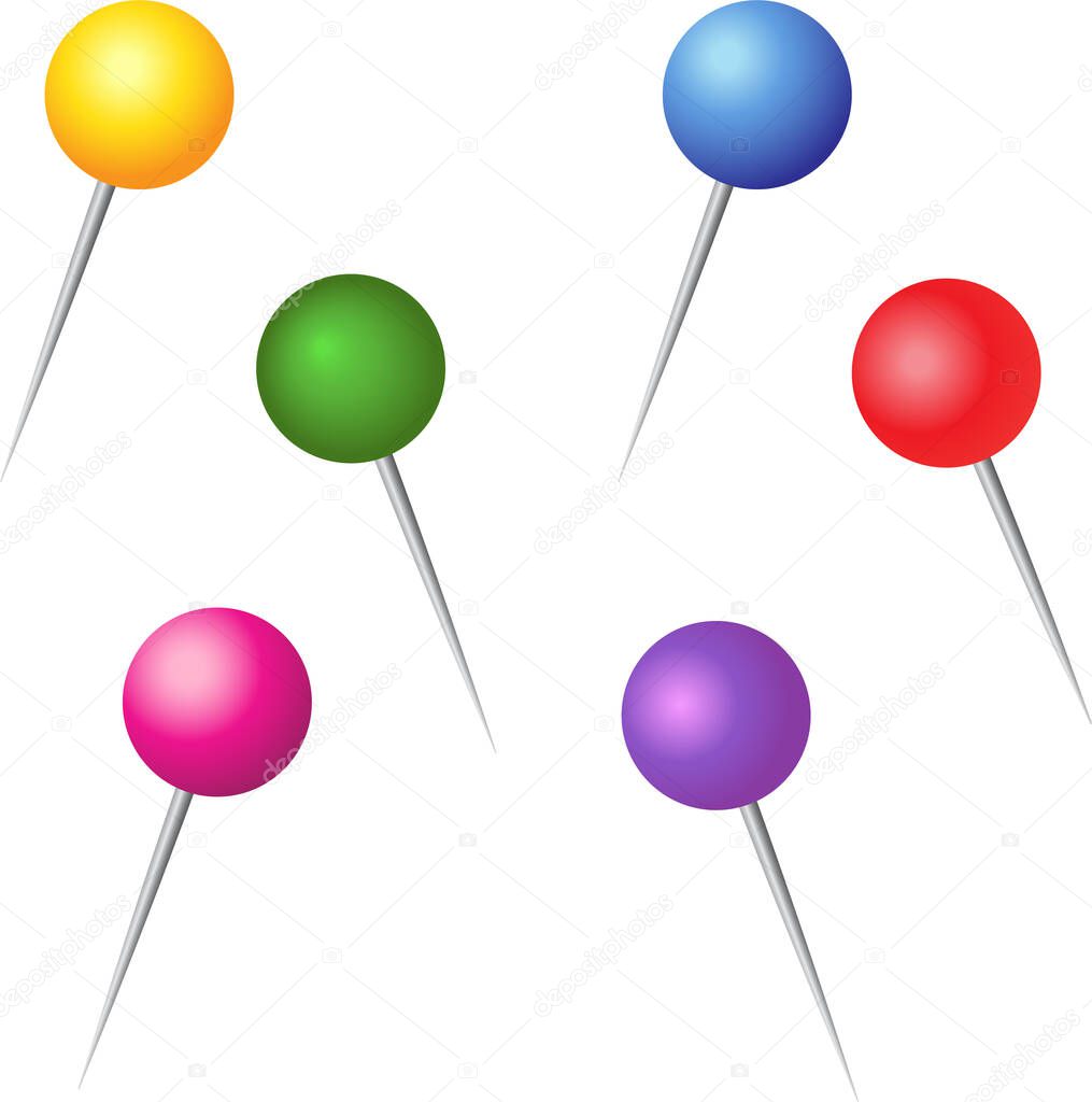 Dibujo pin. los artículos de papelería para notas de papel y archivos ...