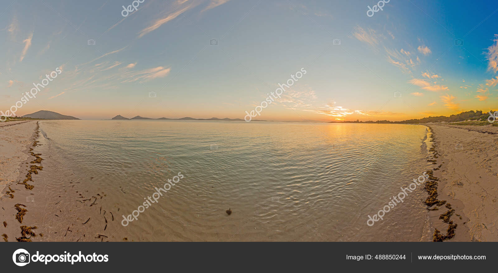Panorama Paradisiacal Beach Australian Golden Coast State Queensland ...