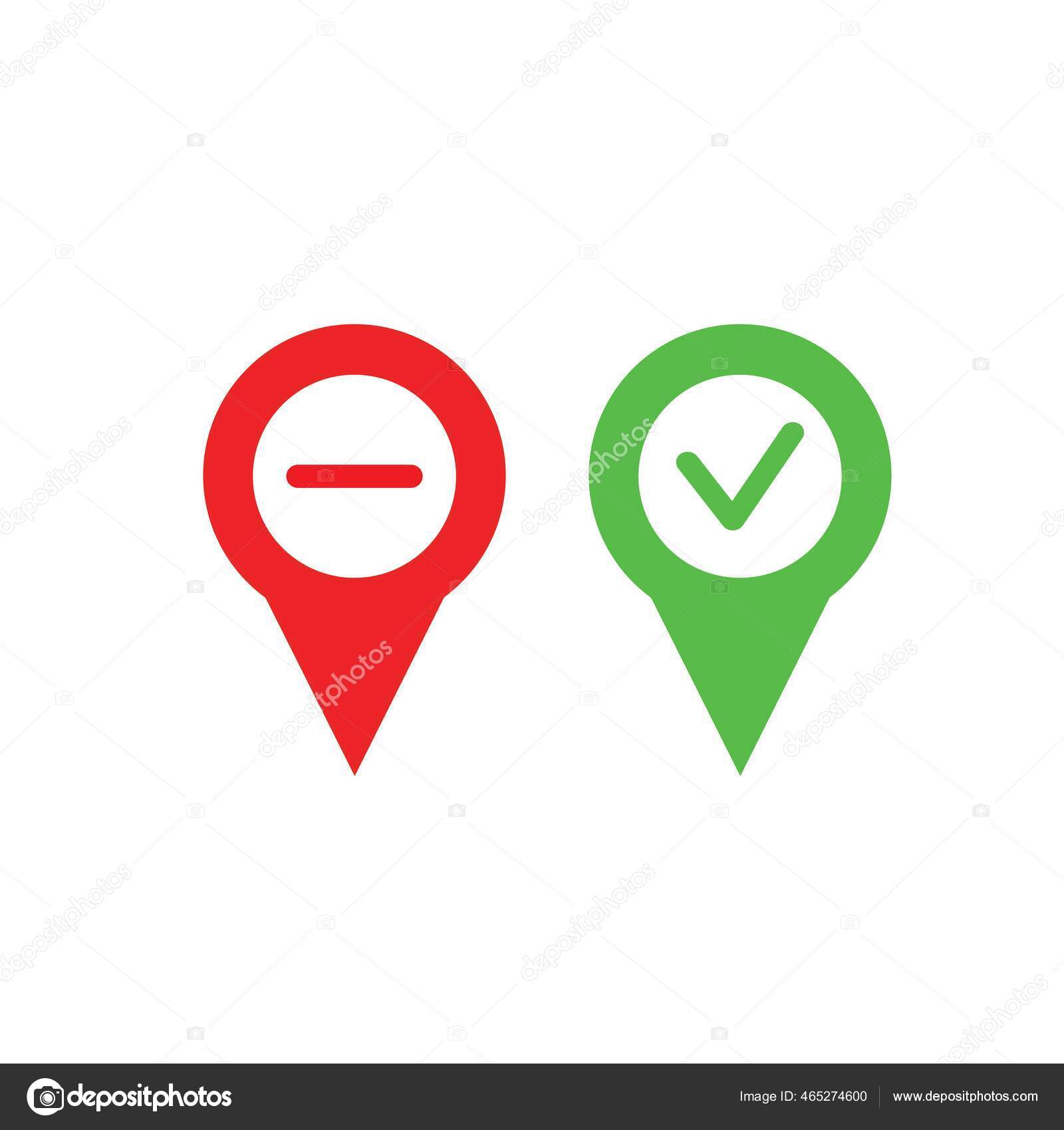 Address Pin Sign Set Location Symbol Vector Collection Yes Icon Stock ...