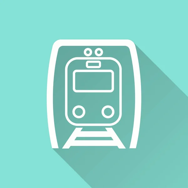 Metro train line and solid icon, railway transport symbol, subway ...