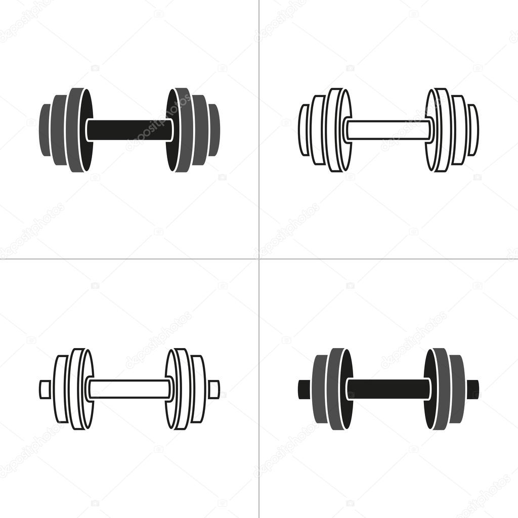 Set of simple dumbbell icon — Stock Vector © lovemask #73344555