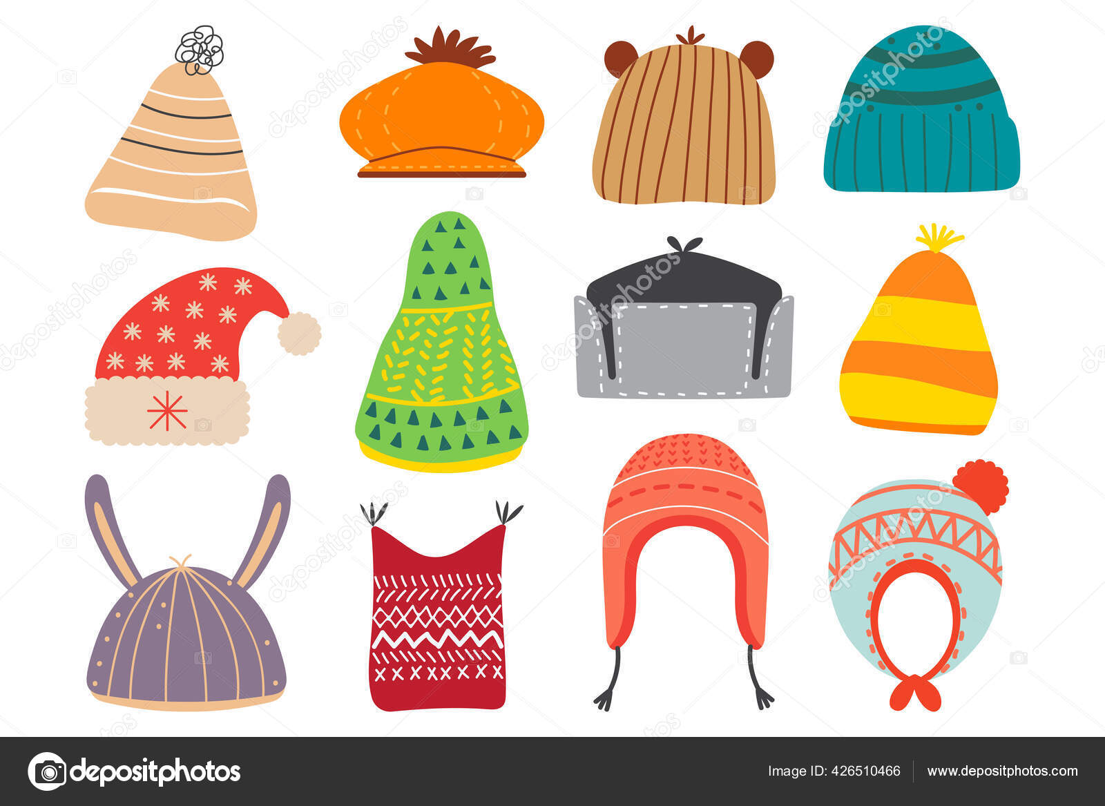 Winter Hats For Kids Clip Art