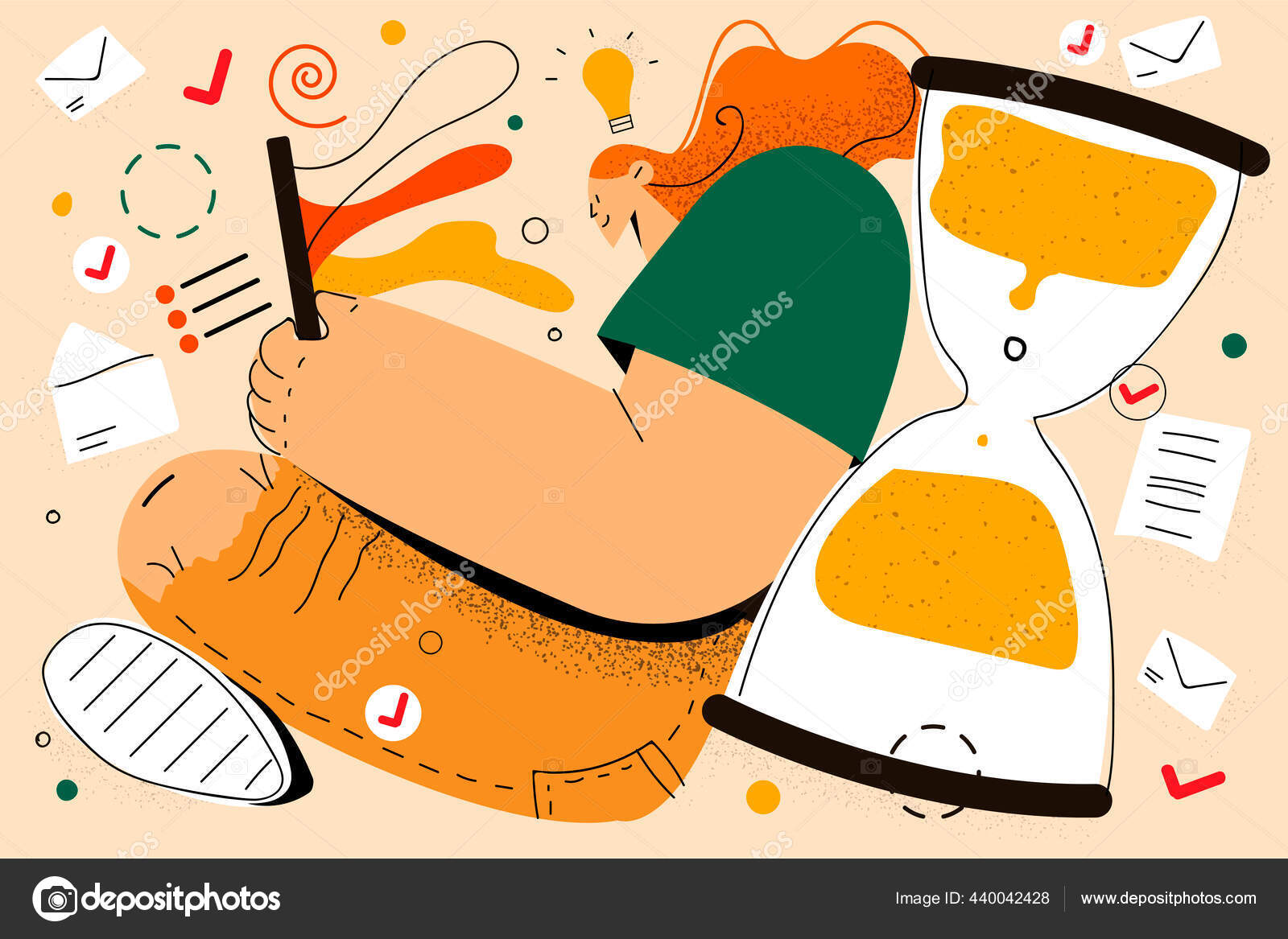 Task completion, successful planning and time management concept. Stock ...